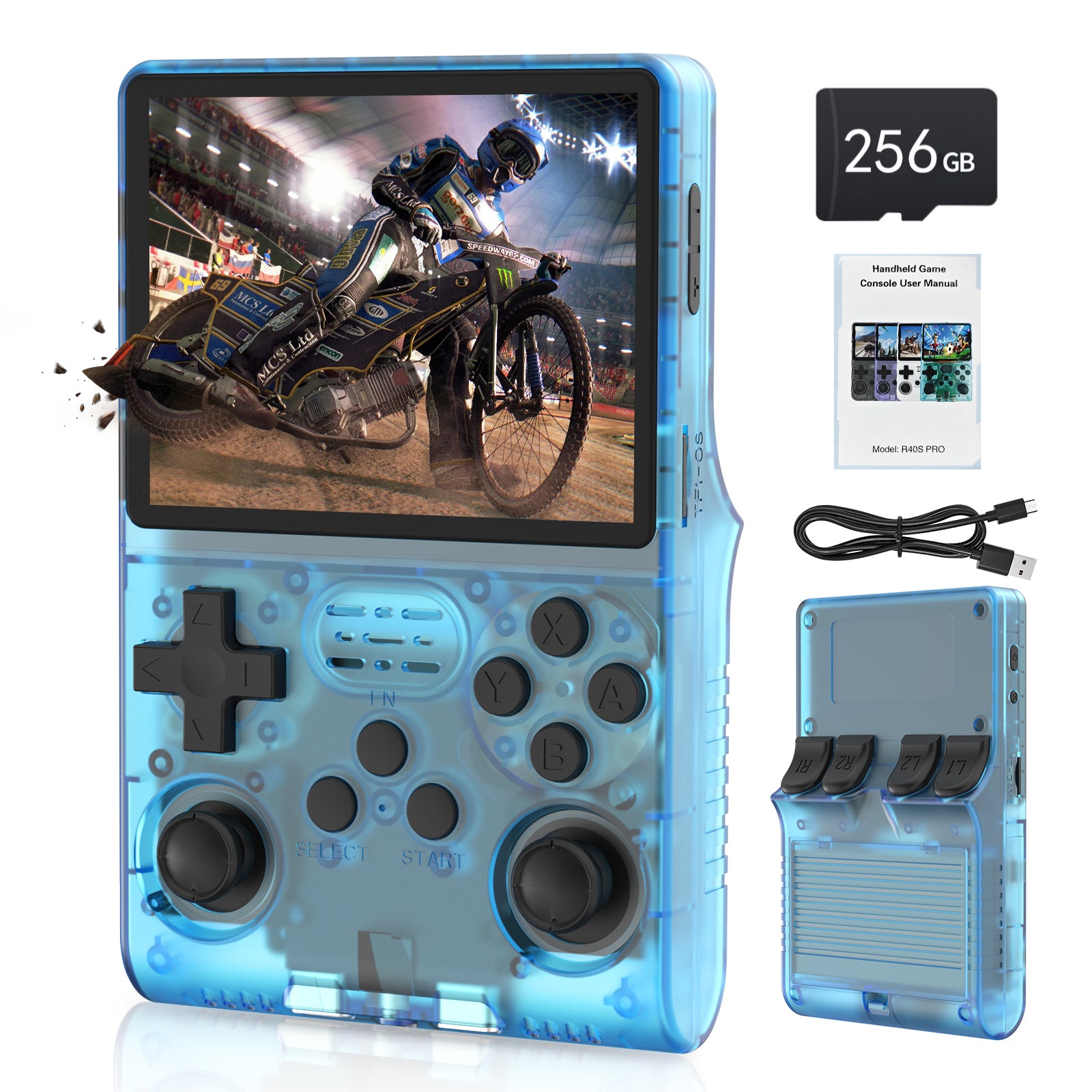 FVBADE[30000 in 1 R40S PRO Handheld Game Console 3.5 inch IPS Screen M ...